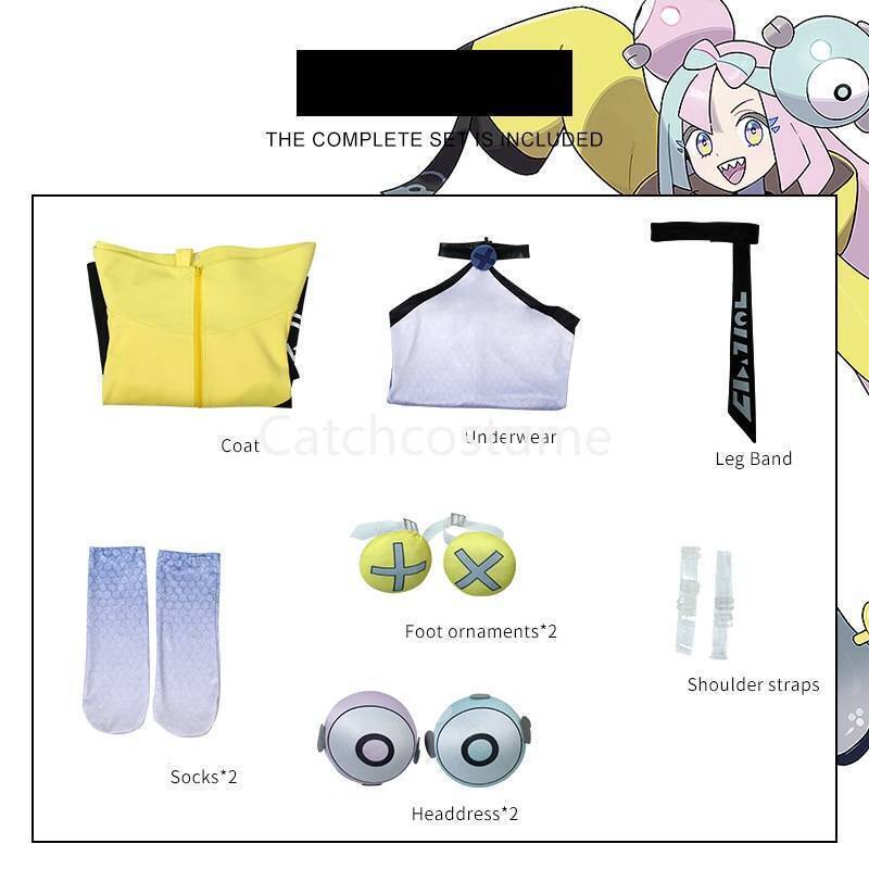 Pokemon Scarlet and Violet Iono Cosplay Costume Wig Halloween Carnival ...