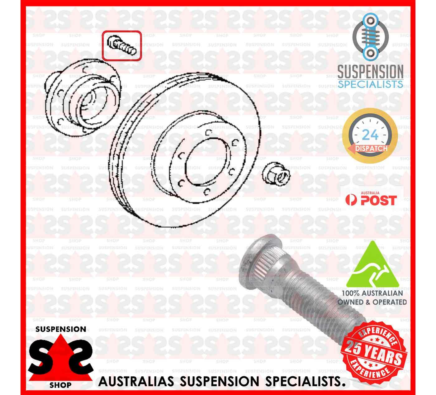 Wheel Stud Suit TOYOTA Hilux Iv Pickup (_N5_, _N6_) 2.0 (YN57, YN60 ...