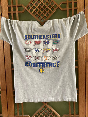 Southeastern Conference Retro Gray Champion T-Shirt Youth XL | eBay