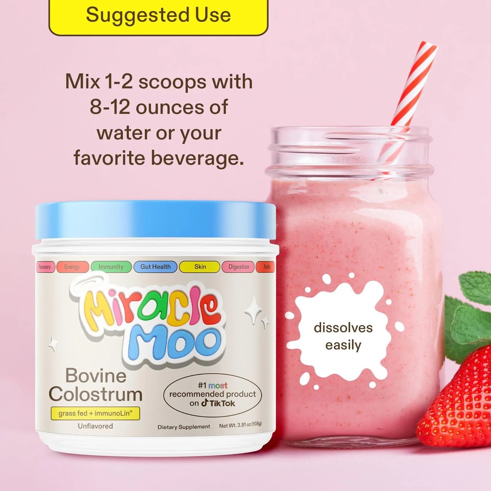 Miracle Moo Mother Natures Bovine Colostrum grassfed+ immunolin ...