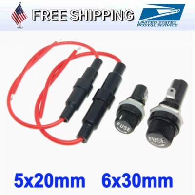 In Line Glass Fuse Holder Splash Proof Screw Type 5x20mm 6x30mm Fuse ...