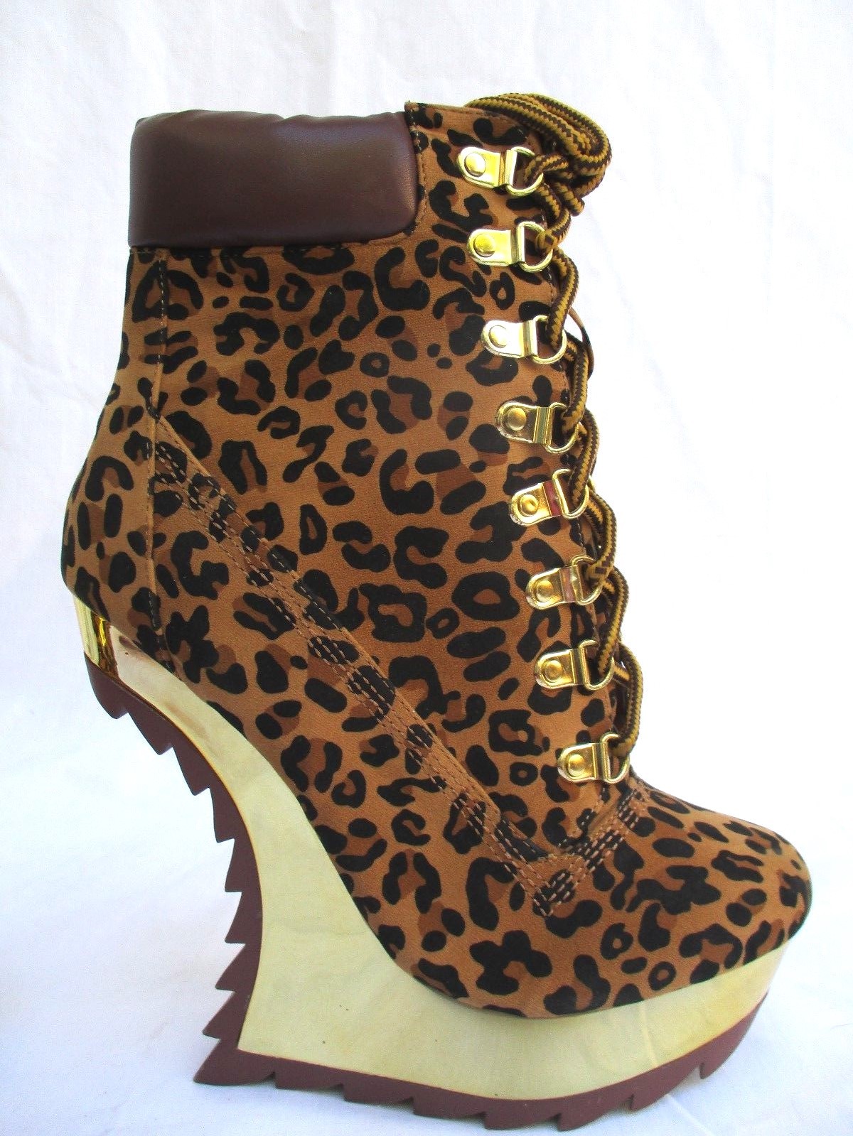 ALBA..BONDAGE..LEOPARD..PLATFORM..WEDGE..ANKLE BOOTS/ BOOTIES..NEW in ...