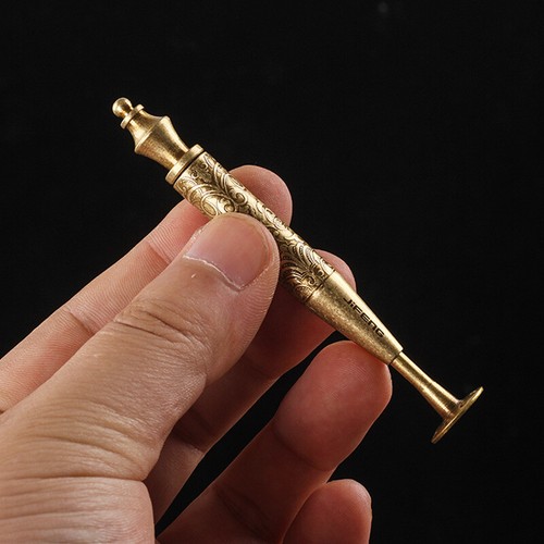 Antique Brass Color 2 in 1 Carved Smoking Pipe Tamper Brass Pick ...