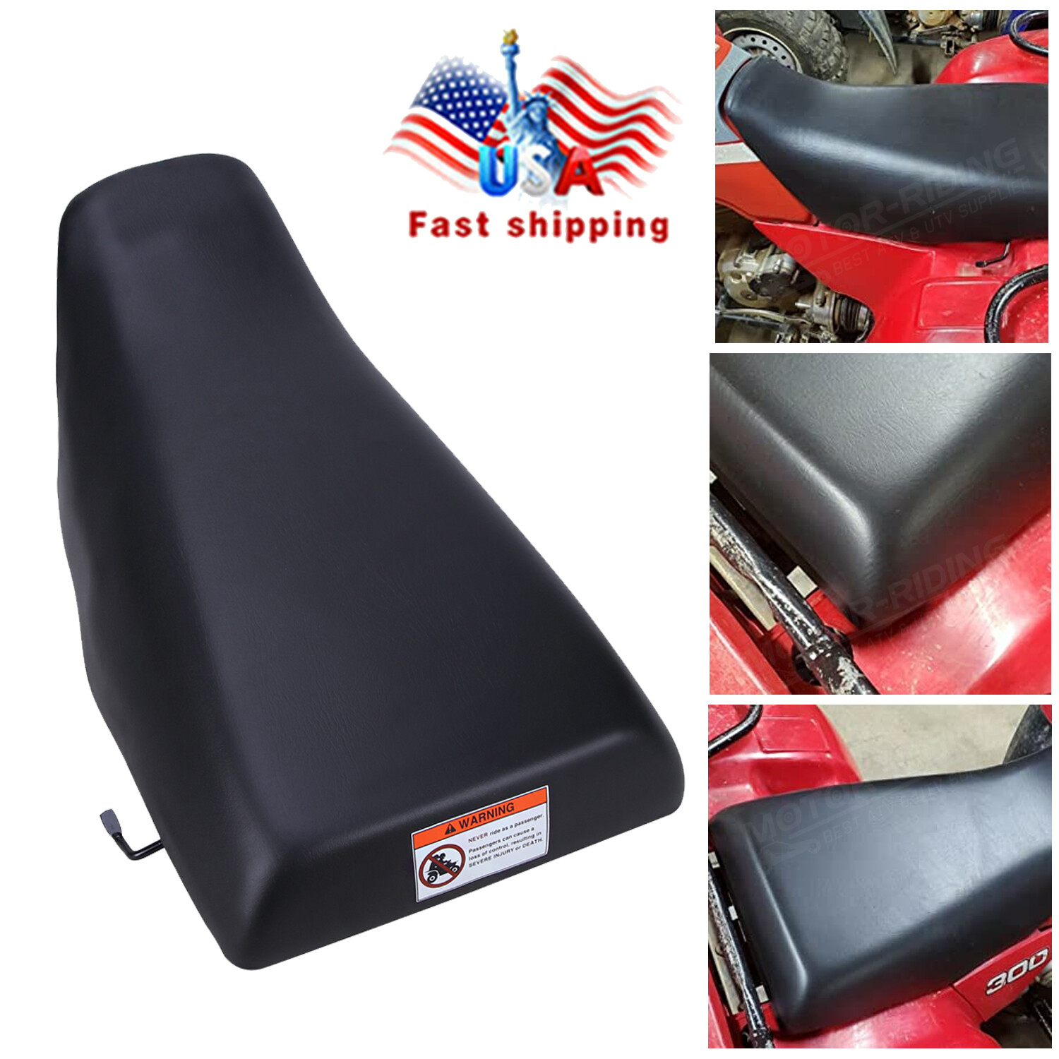 for Honda TRX300FW Fourtrax 300 4X4 Complete Seat Black 1988-2000 1989 ...