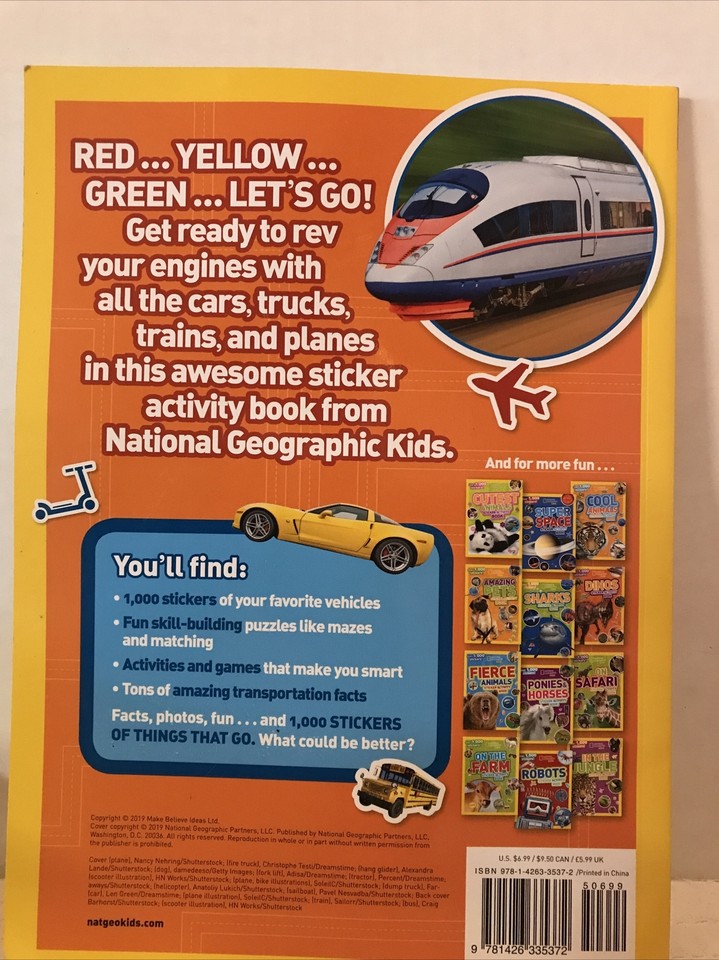 🍁 Things That Go Sticker Activity Book Paperback – by National ...