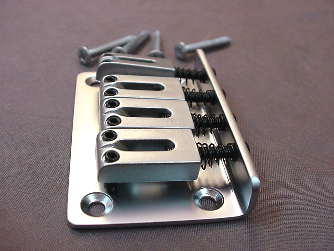4 STRING BRIDGE FOR CIGAR BOX GUITAR OR ELECTRIC UKULELE - SATIN CHROME ...