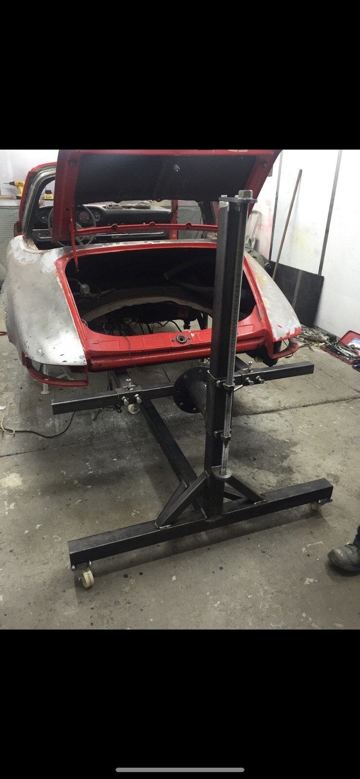 Car Rollover Rotisserie Jig Fully Adjustable Universal With Alloy Wheel ...