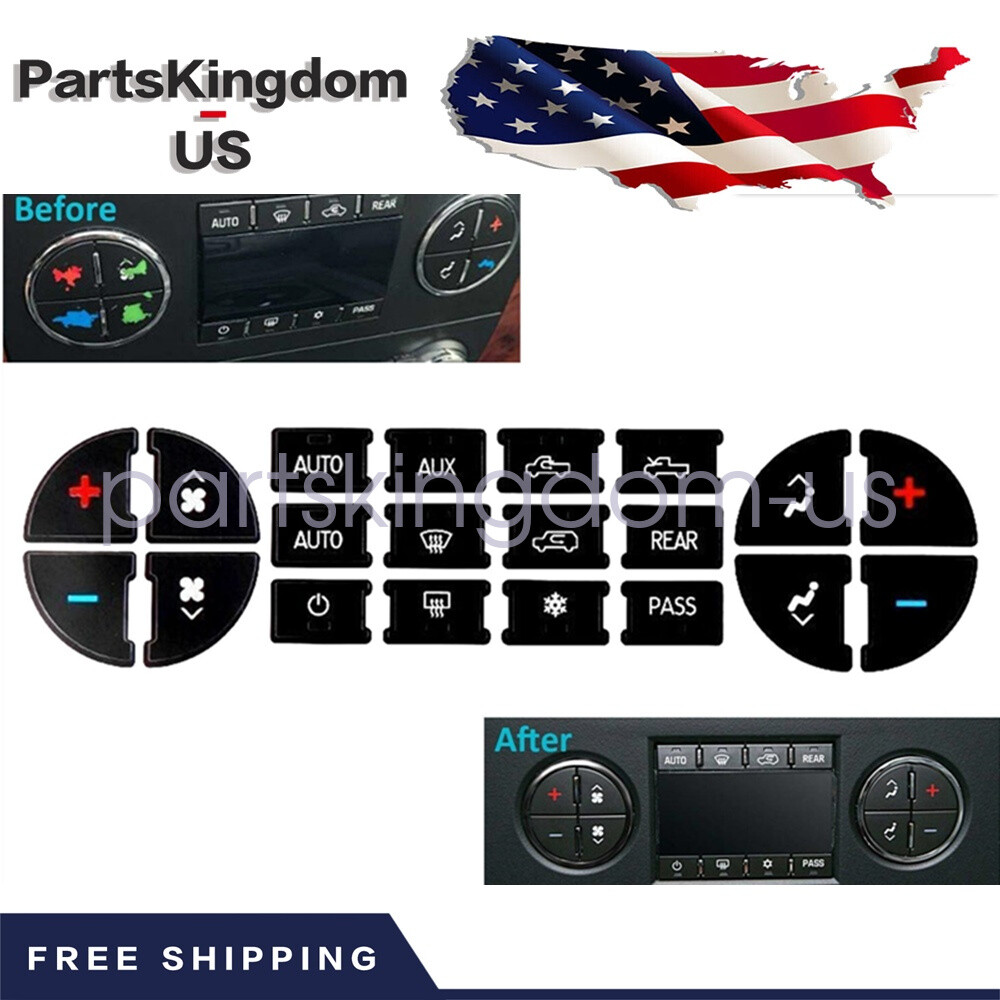 NEW For Chevy Tahoe AC 2007-13 14 Dash Button Repair Kit Decal Stickers ...