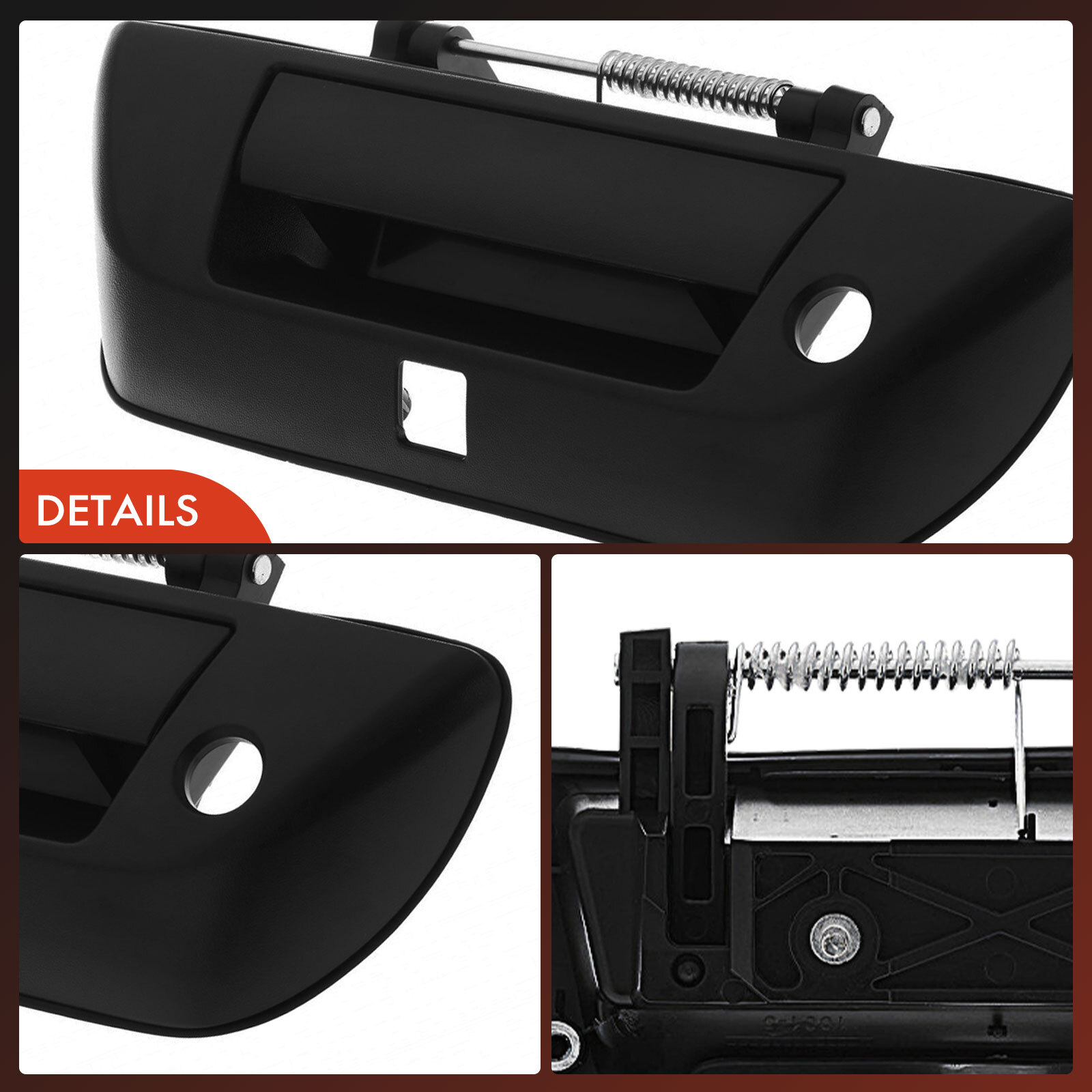 Rear Black Tailgate Handle w/Keyhole & Camera Hole for Nissan Titan XD ...