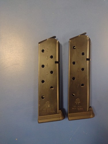 2 Rare Checkmate Para Ordnance 1911 45 ACP 8 Round Full Size Magazine ...