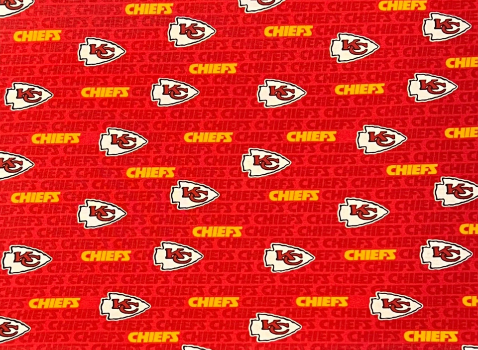 Kansas City Chiefs Mini Fabric, HALF YARD, Football Team 100% Cotton ...