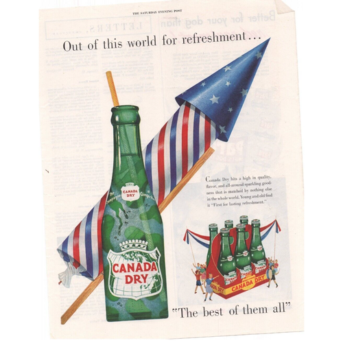Canada Dry Ginger Ale Soda Pop Magazine Advertisement Vintage Original ...