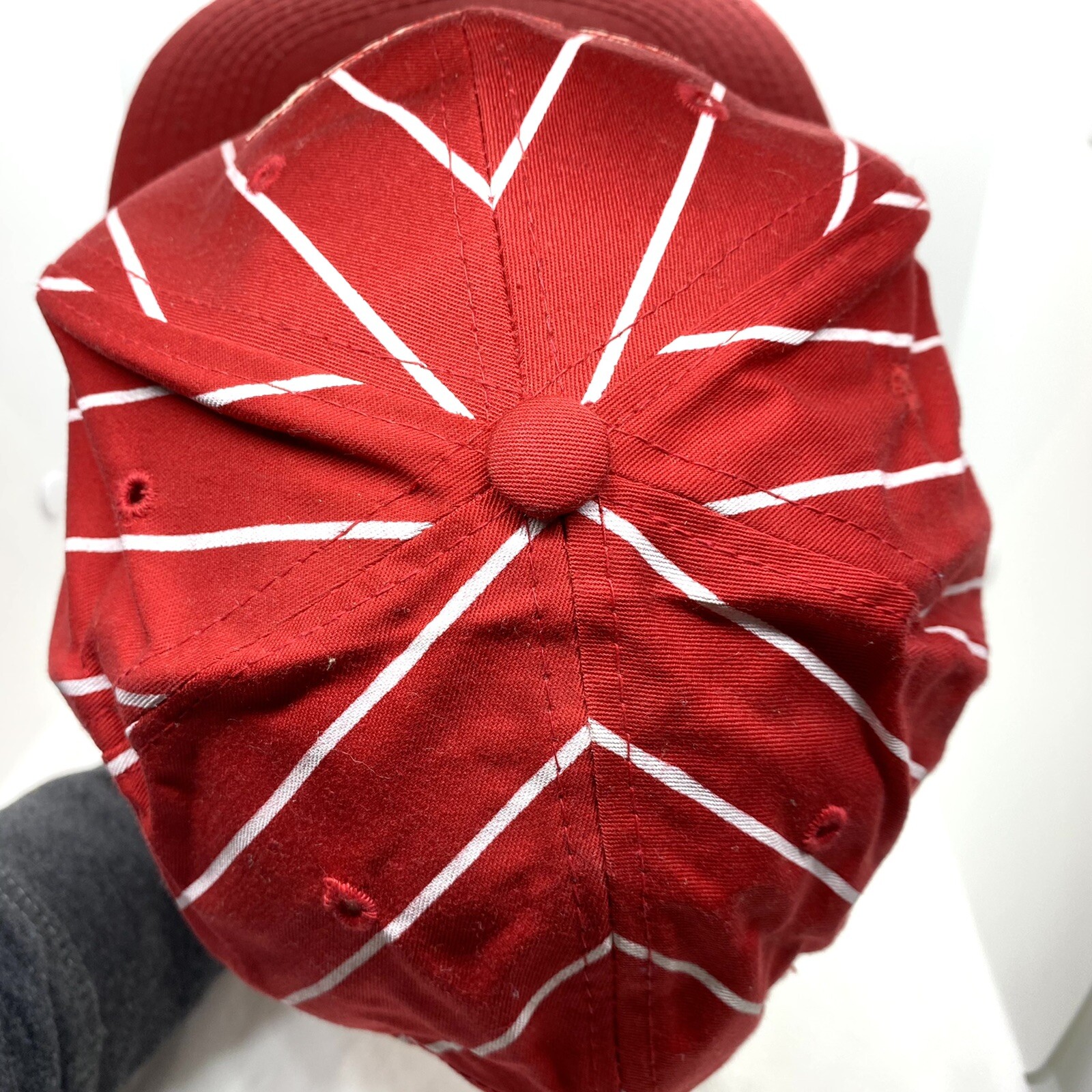 RARE VINTAGE CINCINNATI REDS BASEBALL PINSTRIPE SNAPB… - Gem