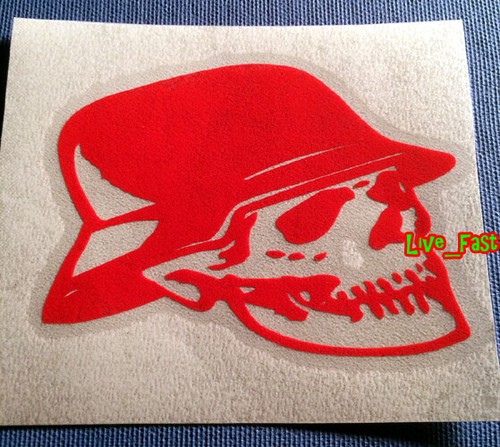 SKULL GERMAN HELMET DECAL STICKER VINYL ww1 ww2 outlaw biker chopper ...