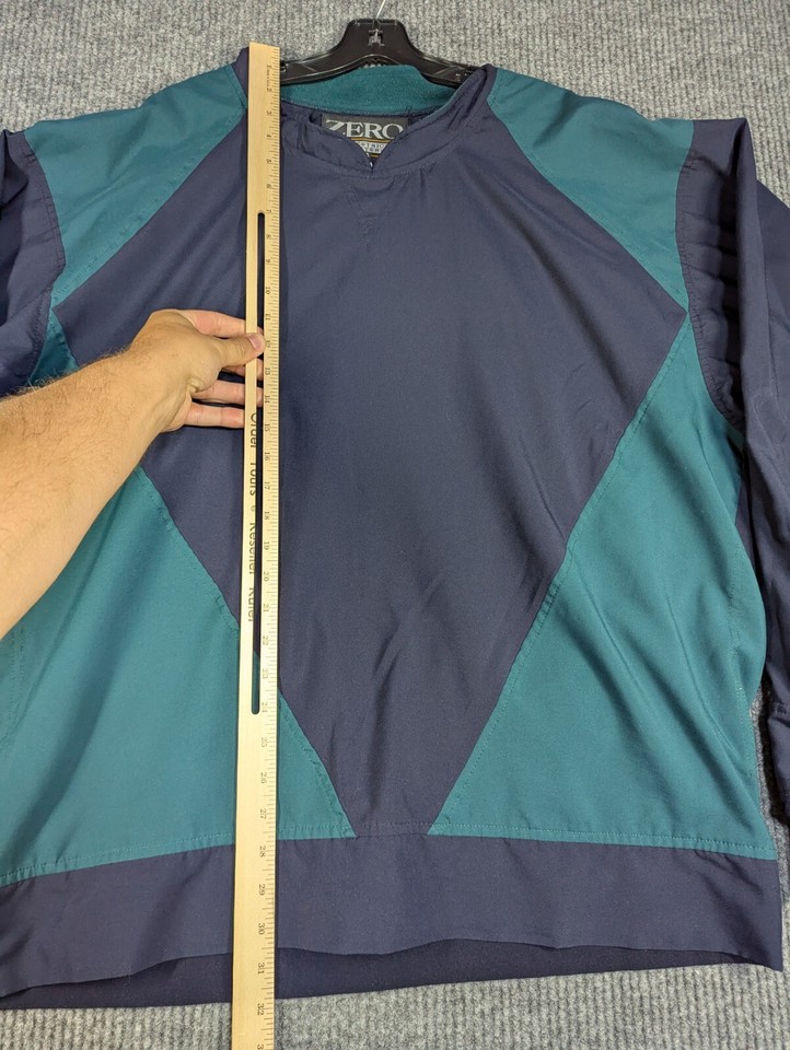 VTG Zero Restriction Jacket Mens XXL 2XL Green Blue Diamond Pullover ...