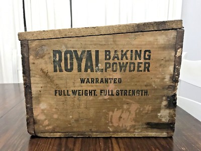Antique Primitive Royal Baking Powder Wood Crate Shipping Crate New ...