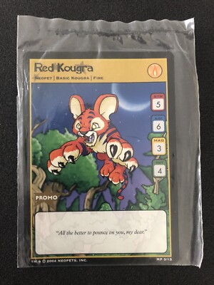 Neopets Trading Card Game - Red Kougra MP 3/15 Promo Card - SEALED ...
