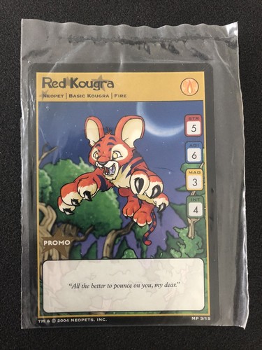 Neopets Trading Card Game - Red Kougra MP 3/15 Promo Card - SEALED ...