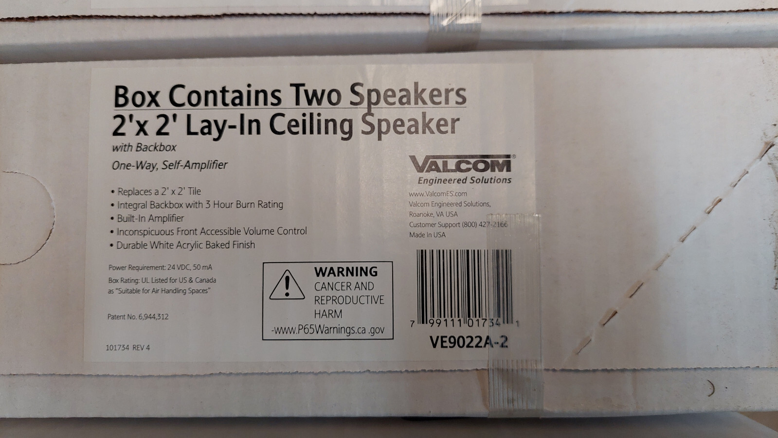 Valcom VE9022A-2 Self-amplified speaker, Plenum Rated Backbox, Shipped box of 2 | eBay