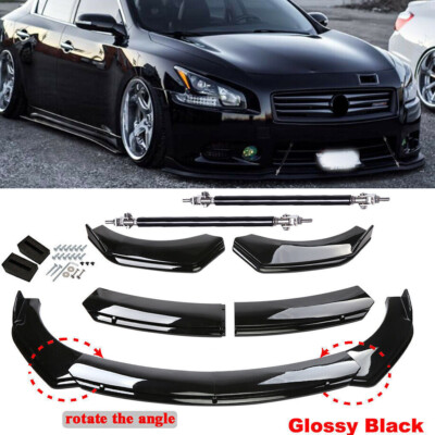 For 09-15 Nissan Maxima Front Bumper Lip Body Kit Spoiler+Splitter ...