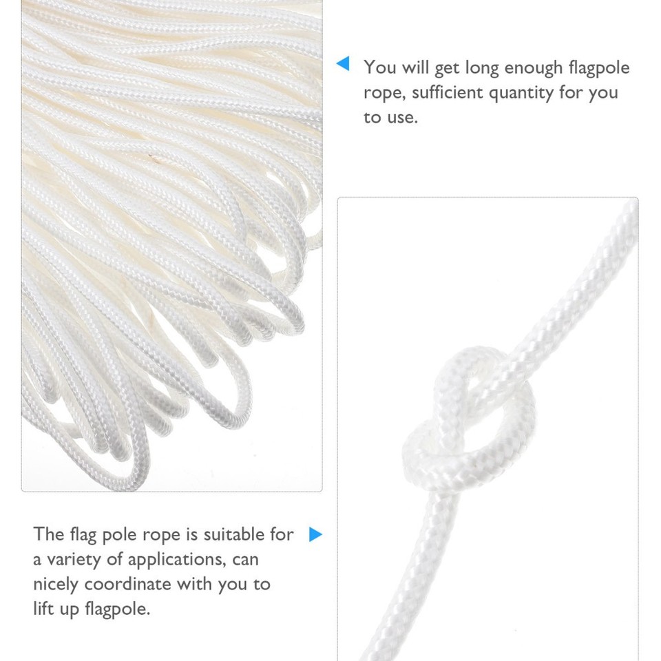 Extra Thick Cotton Rope Thicken Replacement Flag Pole Halyard Line ...