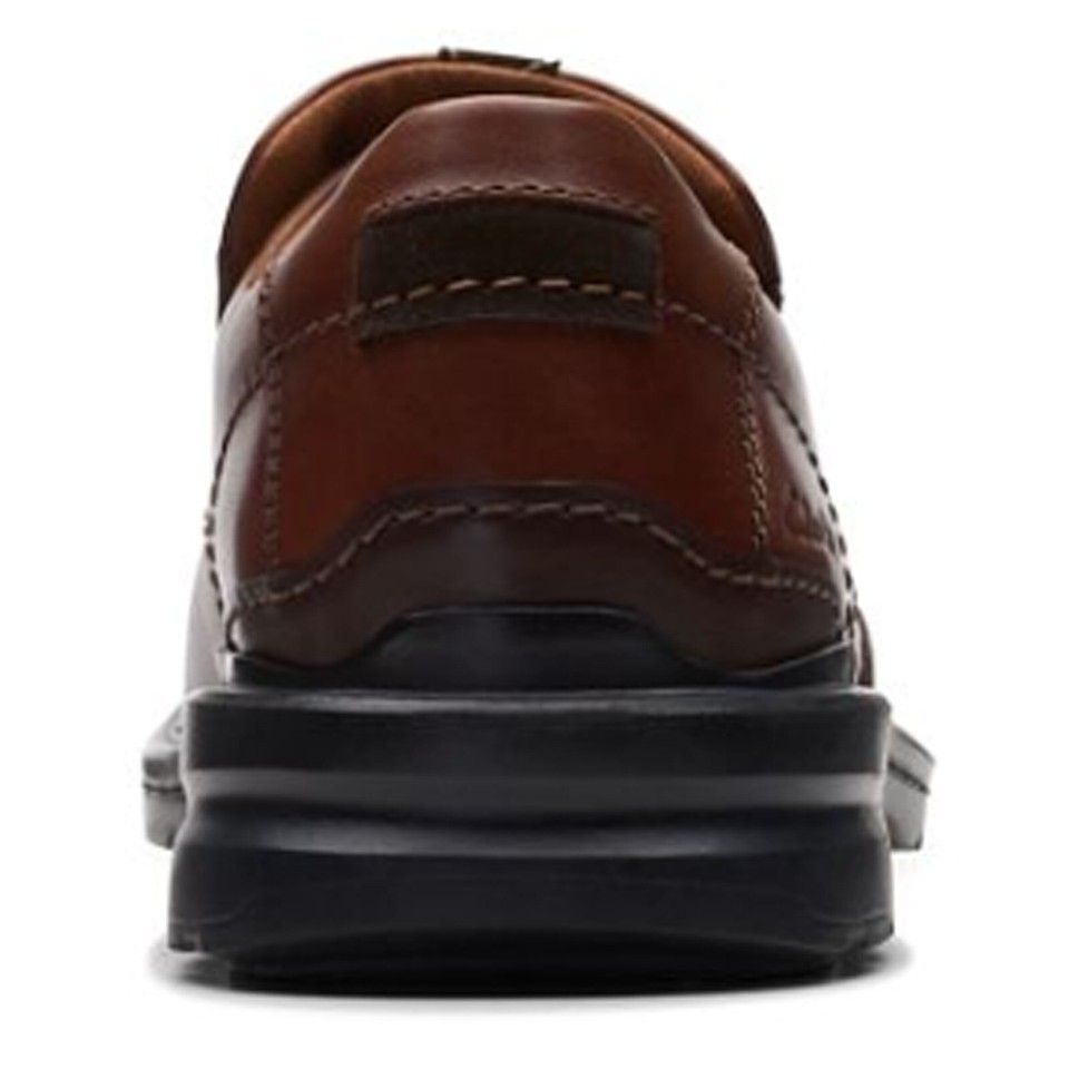 Men's Clarks, Gessler Step Slip-On 26171776 Dark Tan Fabric Leather ...