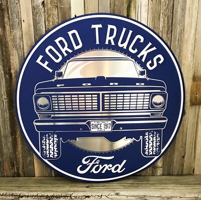 Ford Trucks F-Series Pickup F-150 Large 24" Metal Tin Sign Garage Man ...