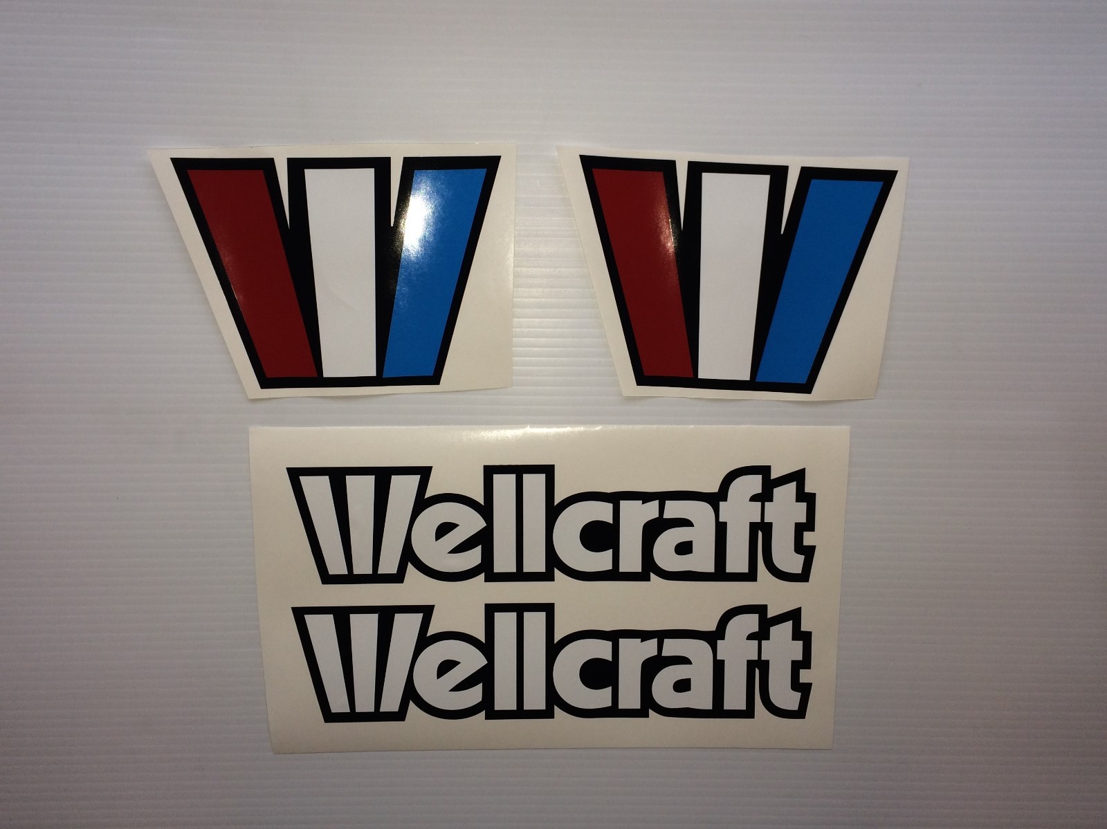 2 Reflective WELLCRAFT boat decals stickers each 20 inch wide old ...