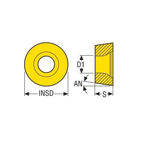 Seco Turning Insert R Shape Code 4.5 x 3.97 x 10mm T Insert Type - F1 7 ...