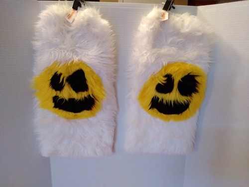 J. Valentine Furry Yellow Face Leg Warmers Boot Covers Rave Cosplay USA ...
