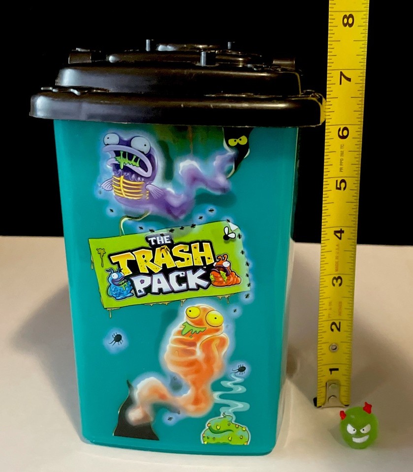 THE TRASH PACK 7.5" Rolling Trash Can Garbage Ghostly Wheelie Bin W ...