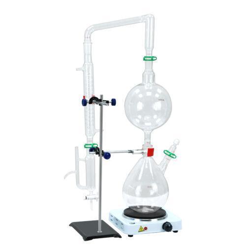 2L Distillation Equipment Laboratory Glassware Apparatus Steam ...