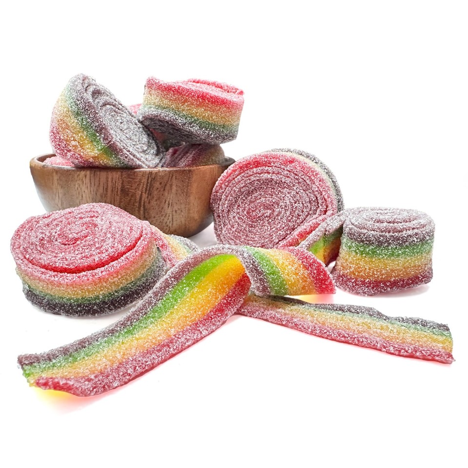 Rainbow Sour Rolled Belts Retro Sweets Candy Premium Quality by NY ...