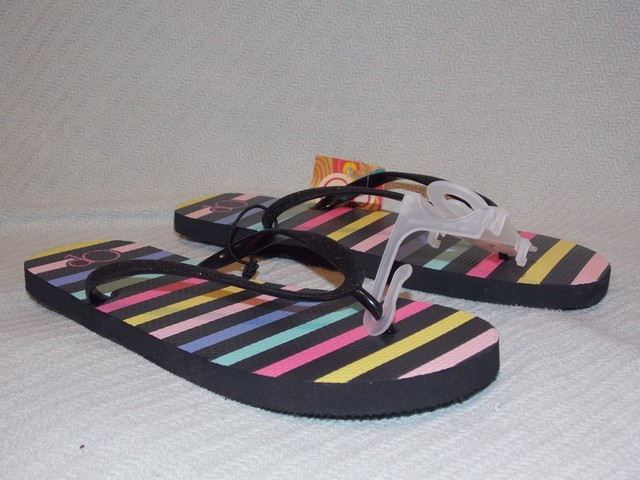 Ocean Pacific Op Watermelon Print Flip Flops Girl Size 11 Navy Blue ...