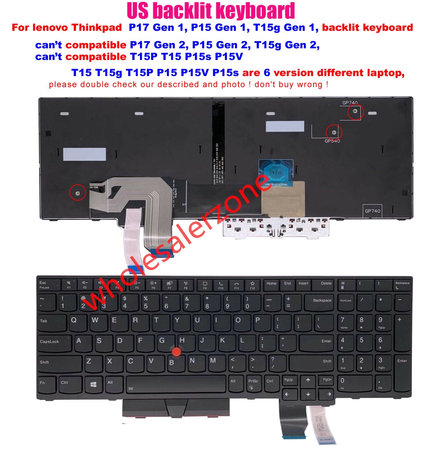 For lenovo Thinkpad P17 P15 T15g Gen 1 US Backlit Keyboard 5N20Z74859 ...