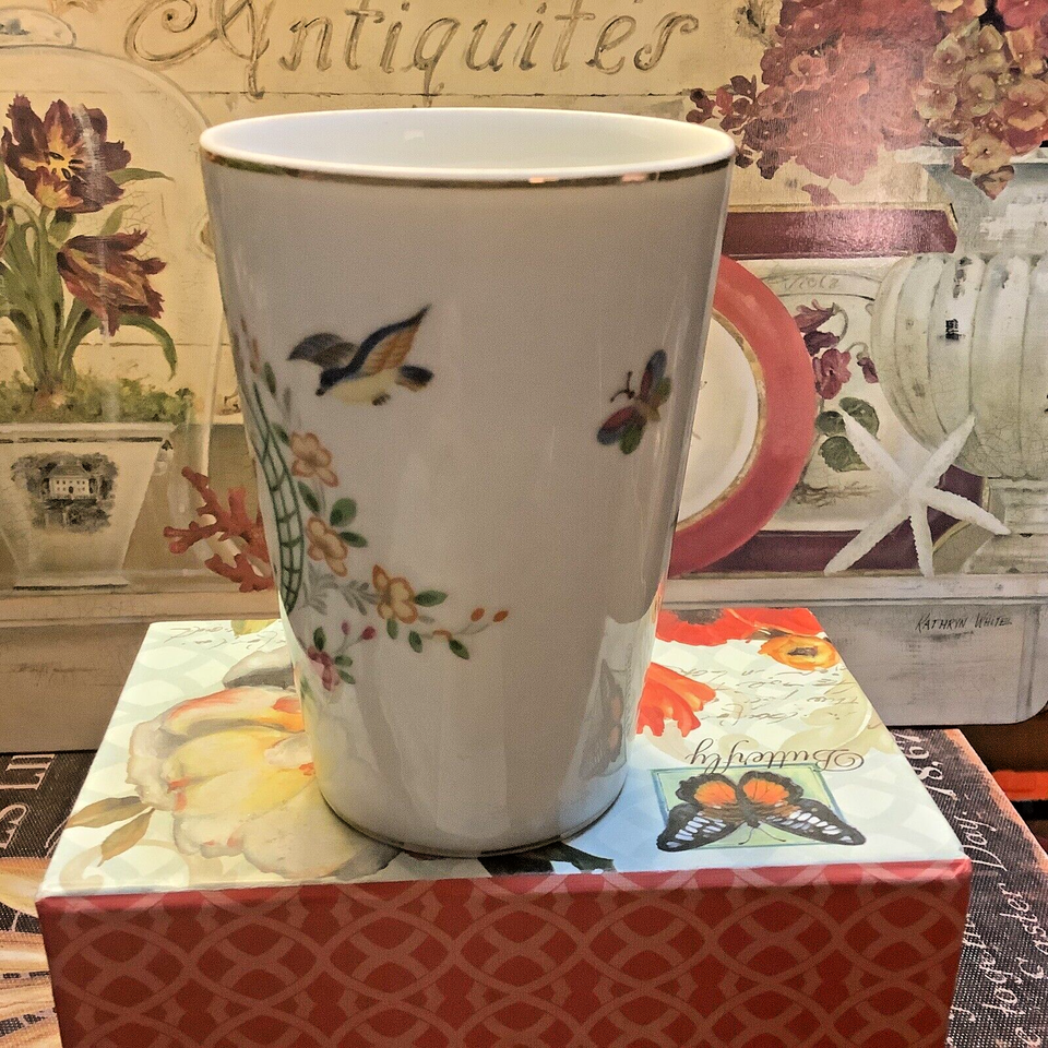 Porcelain~Bathroom/Bedside Cup~Birds/Floral/Butterflies~Multi Color ...