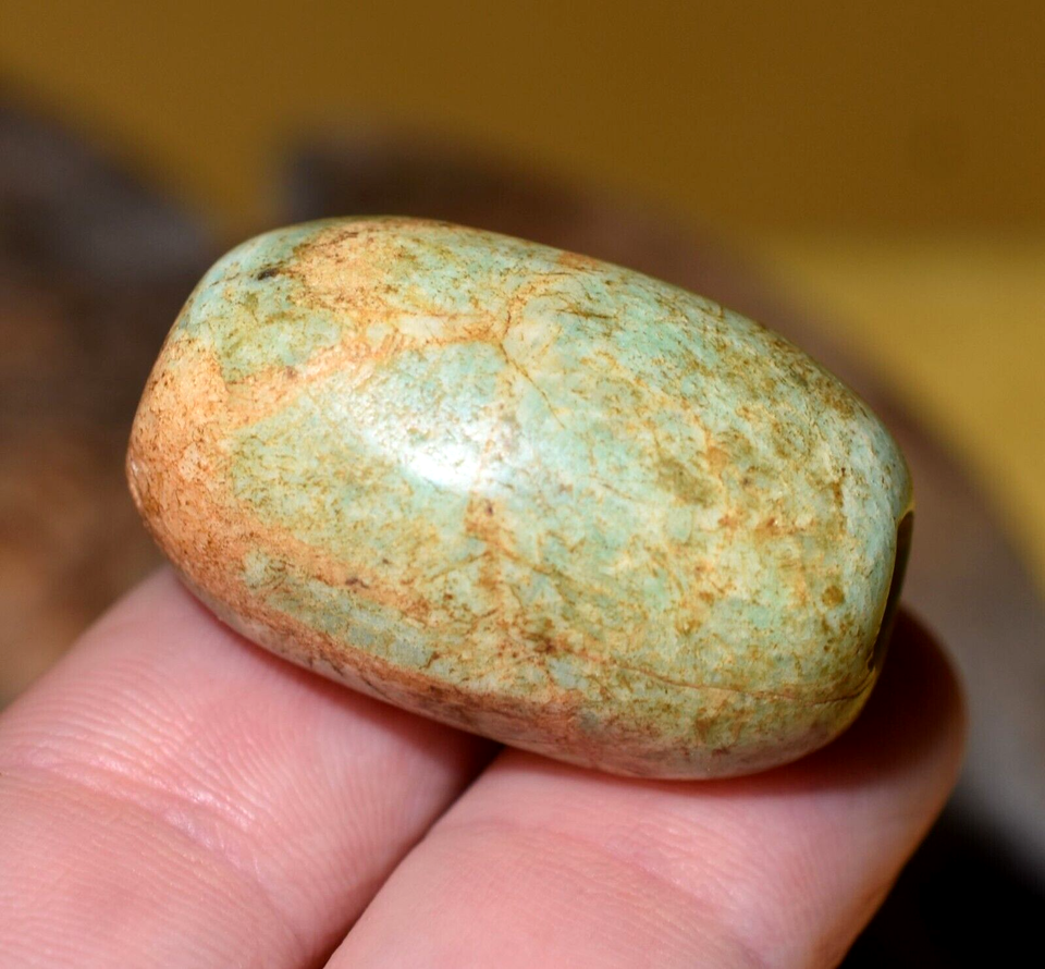 Large Ancient Amazonite Handmade Stone Trade Bead Excavated In ...
