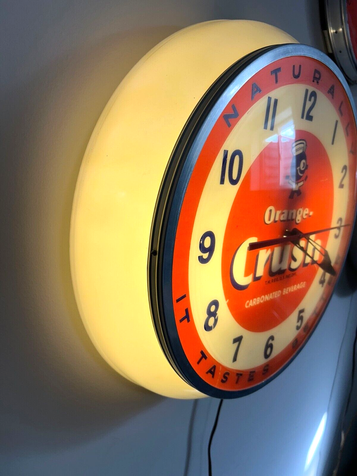 Vintage Orange Crush Clock by Dualite Display, Inc | eBay