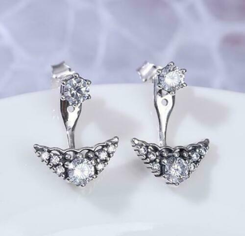 AUTHENTIC PANDORA EARRINGS FAIRYTALE TIARA STUDS #296228CZ | eBay