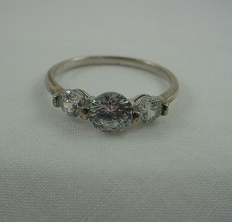 Signed IBB Past Present Future Sterling Silver CZ Rin… - Gem