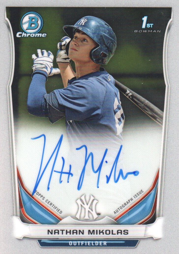 2014 Bowman Chrome Prospect Autographs #BCAPNM Nathan Mikolas Auto - NM ...