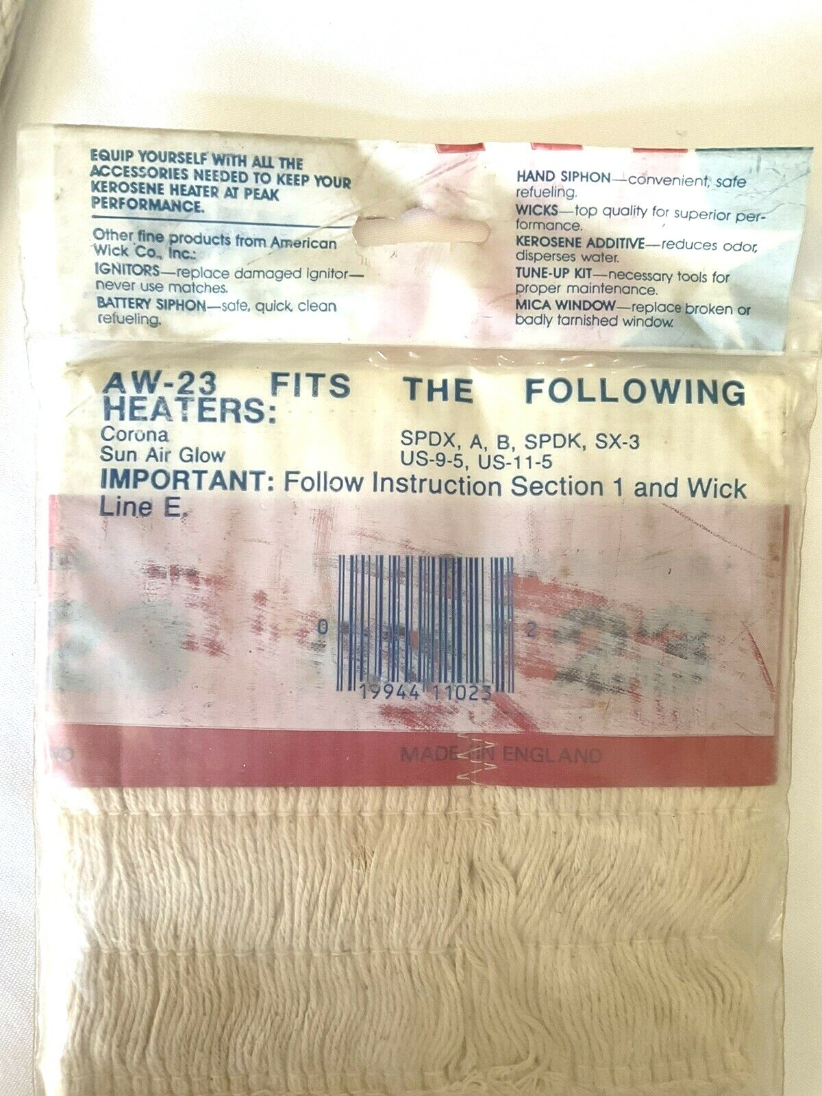 American Kerosene Heater Wick AW23 CORONA Sun Air Glow Keymar Sunseeker ...