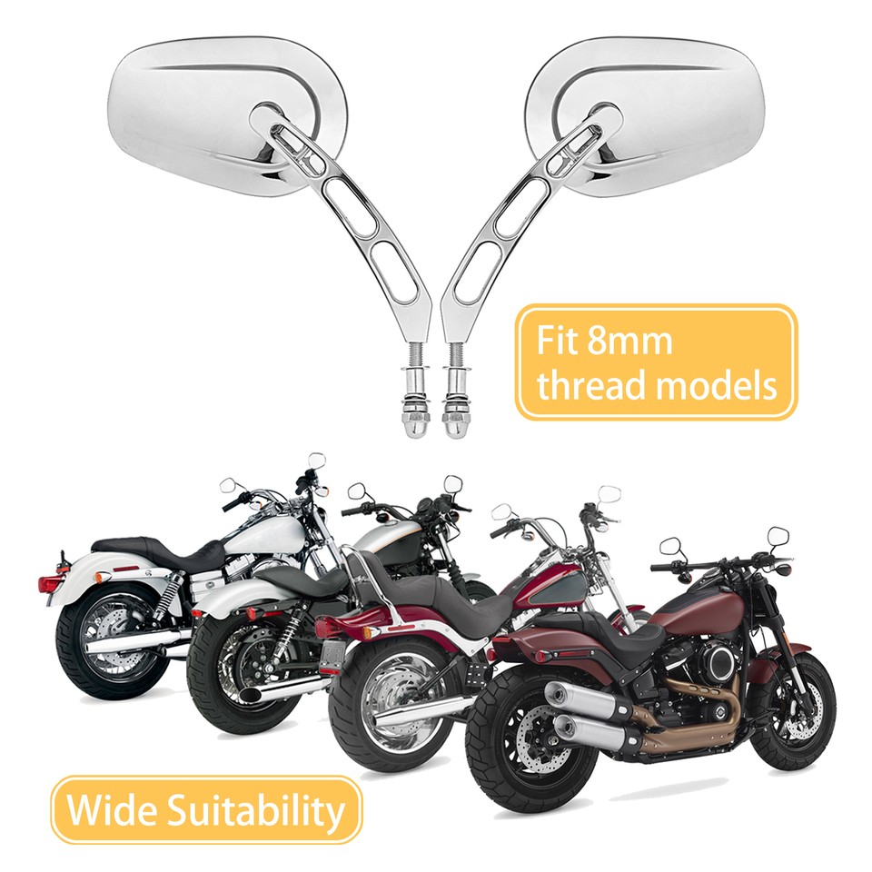 Long Stem Motorcycle Rear View Mirrors For Harley Sportster 1200 XL883 ...
