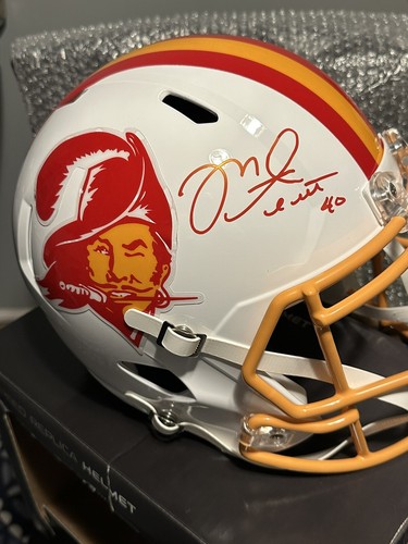 Mike Alstott Autographed/signed Bucs Throwback Full Size Speed Helmet ...
