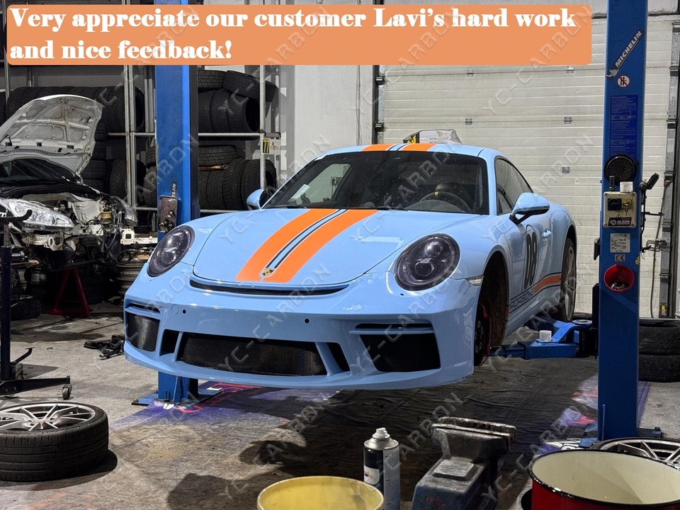 Fiberglass GT3 Front Bumper w/Lip for 16-18 Porsche 911 991.2 Carrera&S ...