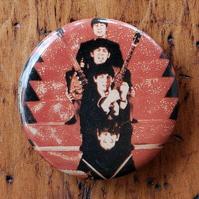 Rare Original Beatles w/Guitars Rock Band Pinback Button | eBay