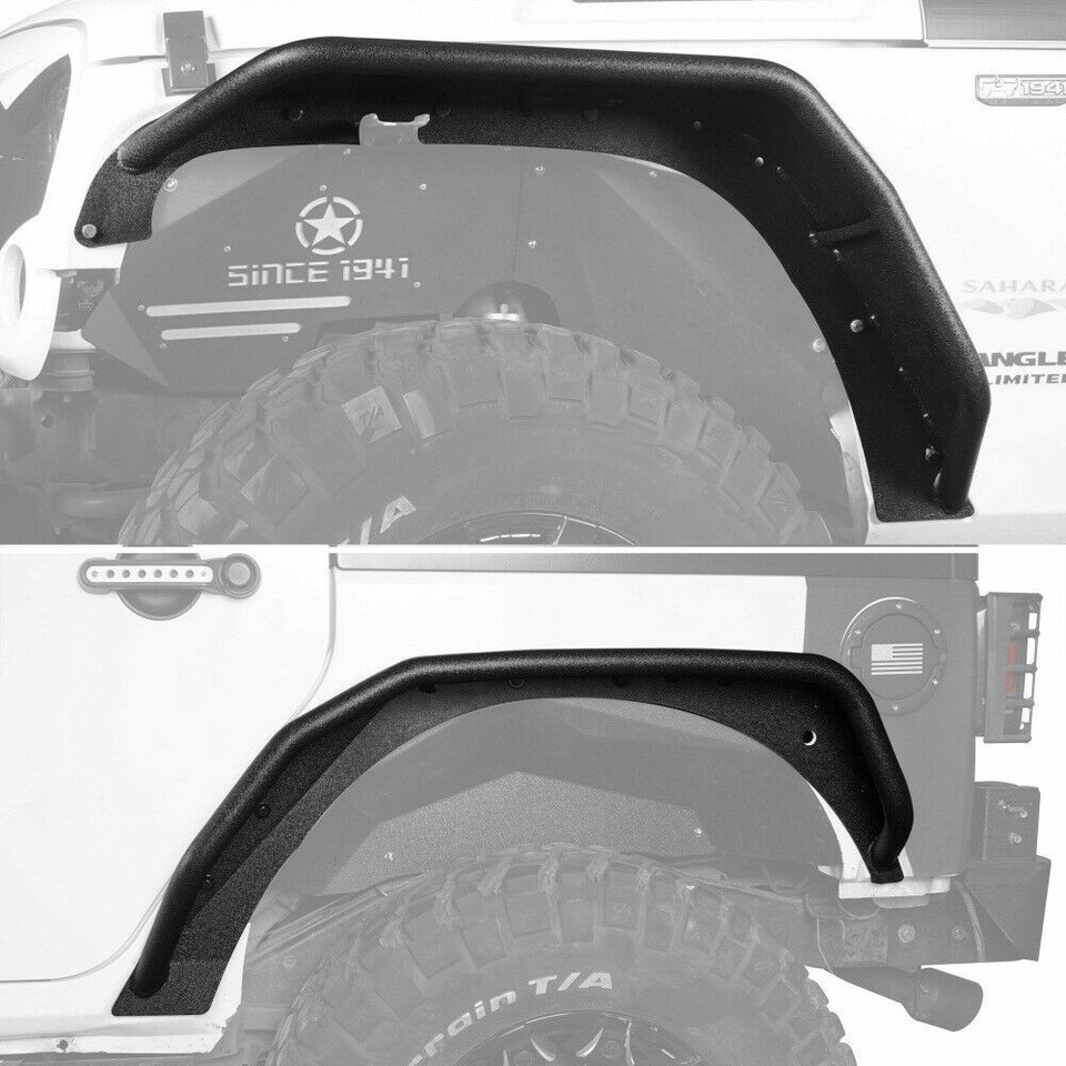 Flux Tubular Front Rear Flat Fender Flares Irregular For 07-18 Jeep ...