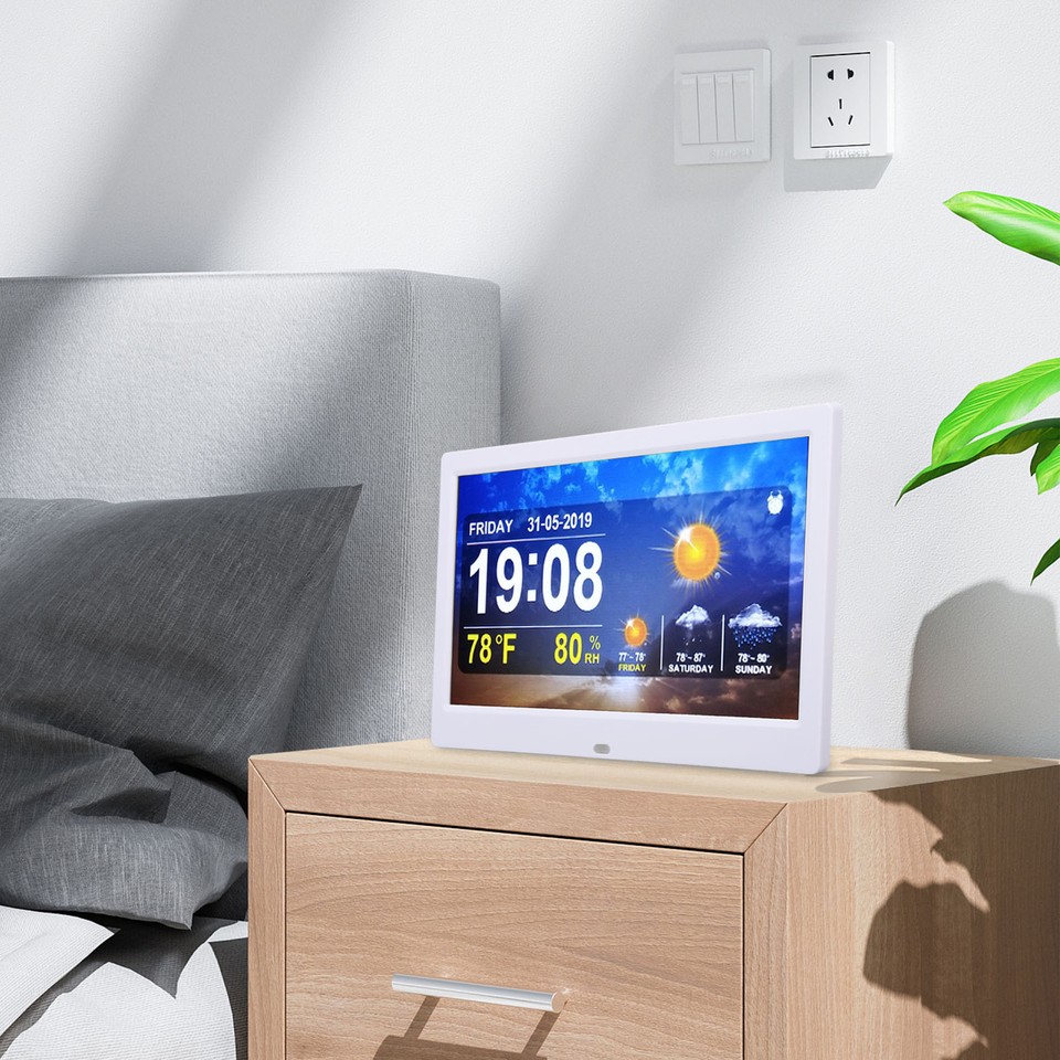 WIFI Clock 10in Date Time Temperature Humidity Color Display Alarm ...