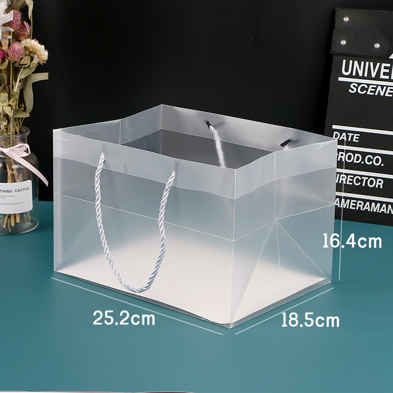 10X Packing Bag With Handle Transparent PVC Wedding Favours Party Gift ...