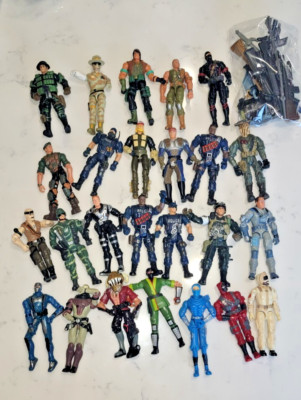 Lot of 25 GI Joe and Action Figures 2000s 3.75" & accessories Read ...